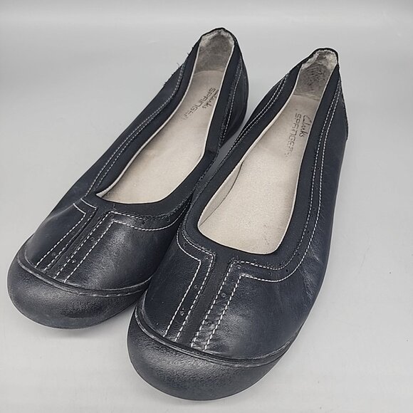 Clarks | Shoes | Clarks Springers 8879 Blk Leather Slip On Ballet Flats ...